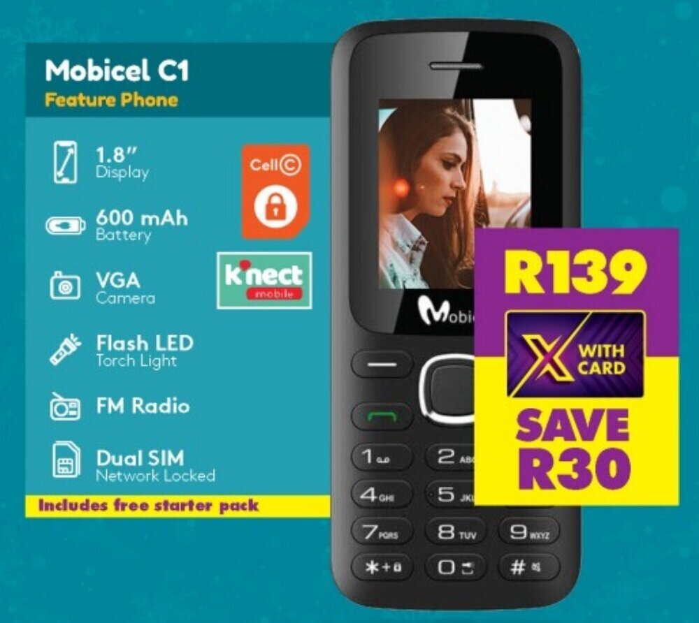 Mobicel C1 Feature Phone offer at Shoprite