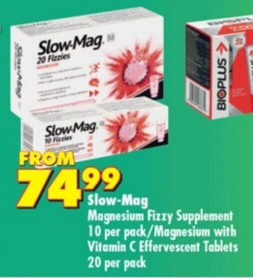 Slow-Mag Magnesium Fizzy Supplement 10 per pack/Magnesium with Vitamin ...
