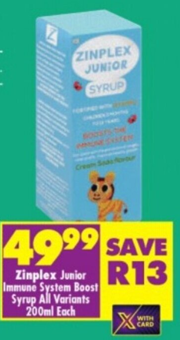 Zinplex Junior Immune System Boost Syrup All Variants 200ml Each offer ...