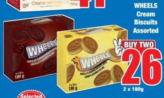 WHEELS Cream Biscuits Assorted offer at Boxer