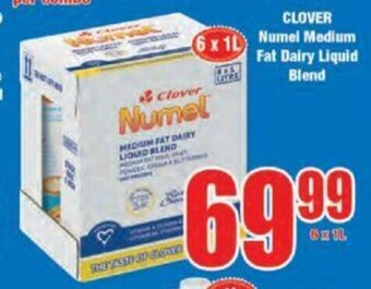 Clover Numel Medium Fat Dairy Liquid Blend 6x1L per Pack offer at Boxer