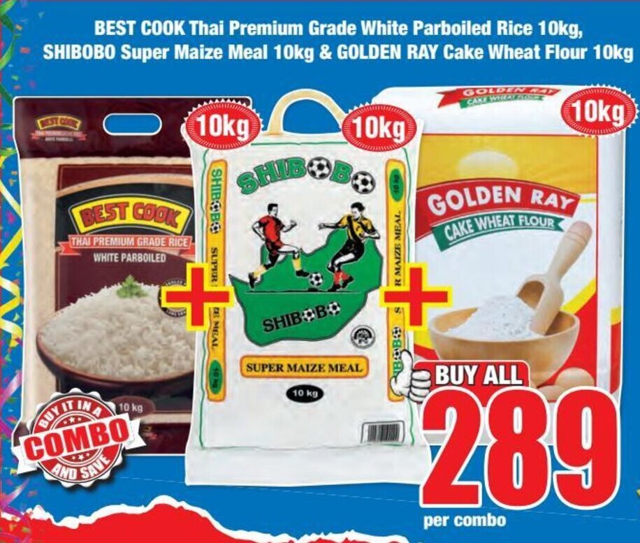 BEST COOK Thai Premium Grade White Parboiled Rice 10kg, SHIBOBO Super ...