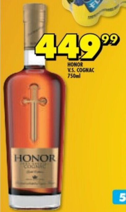 HONOR V.S. COGNAC 750ml offer at Shoprite