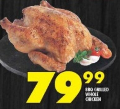 BBQ GRILLED WHOLE CHICKEN offer at Shoprite