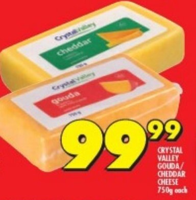 CRYSTAL VALLEY GOUDA/ CHEDDAR CHEESE 750g each offer at Shoprite