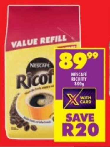 NESCAFE RICOFFY 800g offer at Shoprite