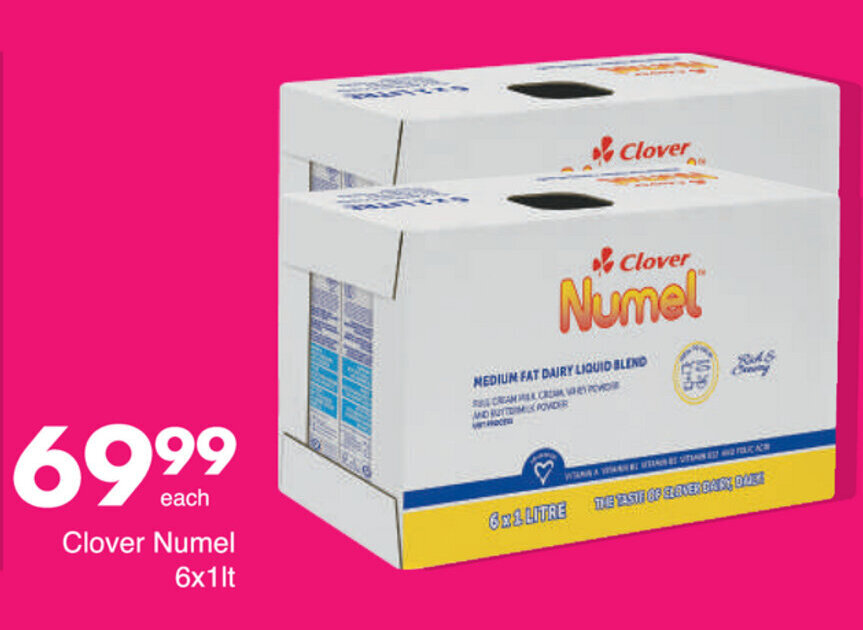 Clover Numel 6x1lt offer at Save