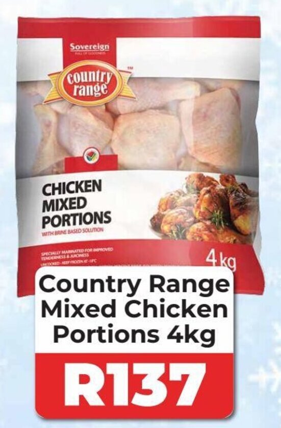 Country Range Mixed Chicken Portions 4kg offer at 1UP