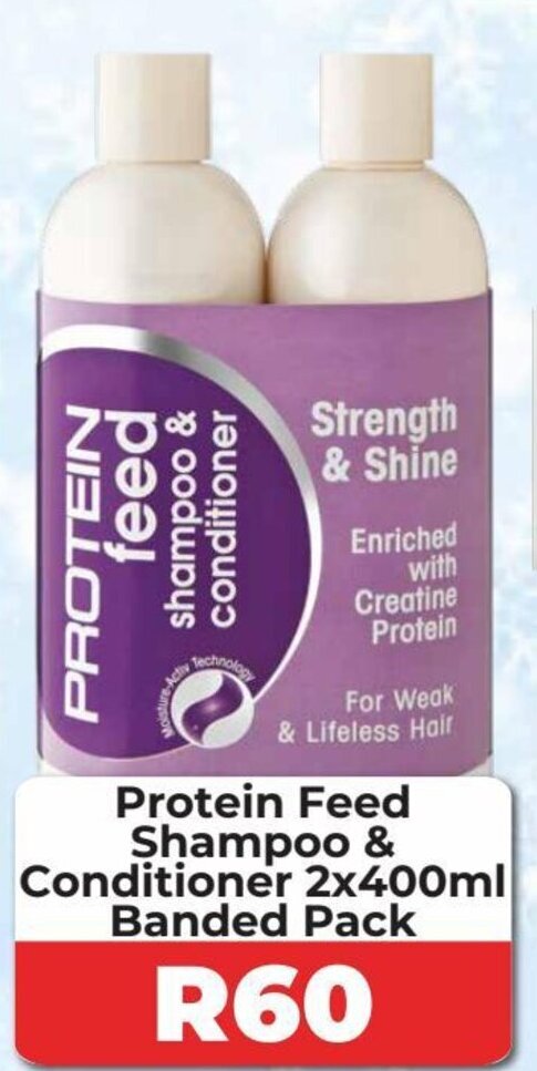 Protein Feed Shampoo & Conditioner 2x400ml Banded Pack offer at 1UP