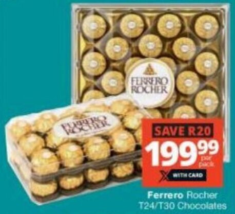 Ferrero Rocher T24/T30 Chocolates offer at Checkers Liquor Shop