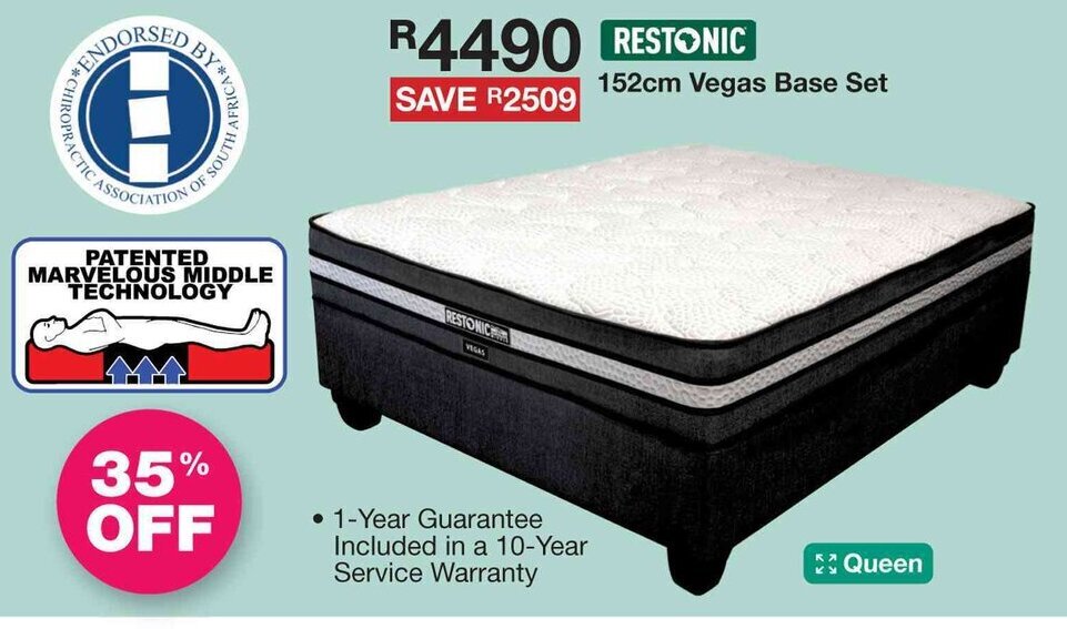 RESTONIC 152cm Vegas Base Set offer at House & Home