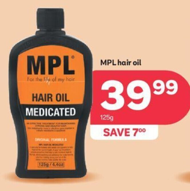 MPL hair oil offer at PEP