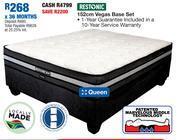 Restonic 152cm vegas queen base set offer at OK Furniture