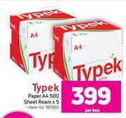 Typek paper a4 500 sheet ream x 5-per box offer at Game