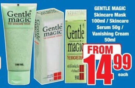 GENTLE MAGIC Skincare Mask 100ml / Skincare Serum 50g / Vanishing Cream ...