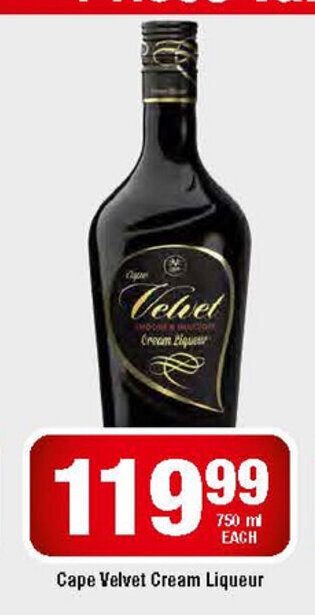 Cape Velvet Cream Liqueur 750ml each offer at OK Liquor