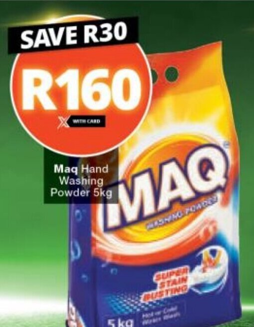 Maq Hand Washing Powder 5kg offer at Checkers
