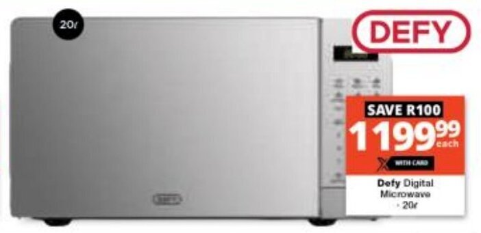 Defy Digital Microwave -20L offer at Checkers