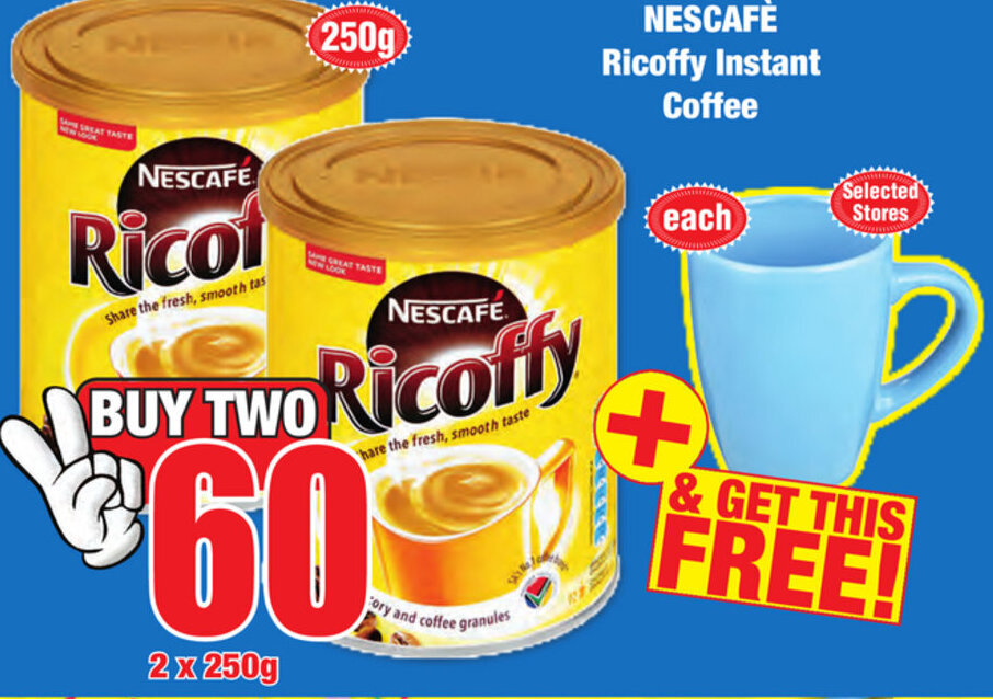 Nescafé Ricoffy Instant Coffee 2x250g offer at Boxer Superstores