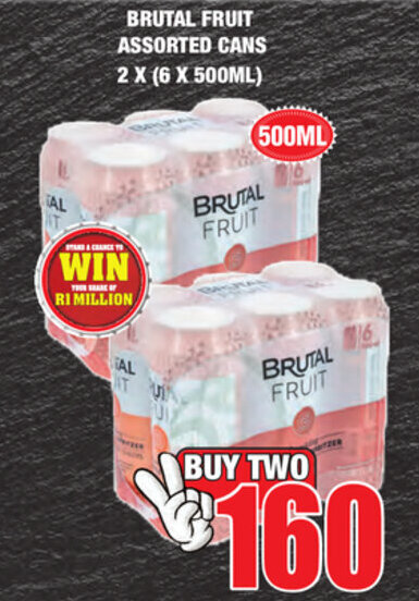 Brutal Fruit Assorted Cans 2x(6x500ml) offer at Boxer Superstores