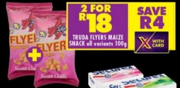 TRUDA FLYERS MAIZE SNACK all variants 100g offer at Shoprite