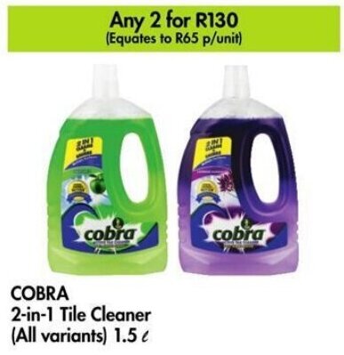 COBRA 2-in-1 Tile Cleaner (All variants) 1.5L offer at Makro