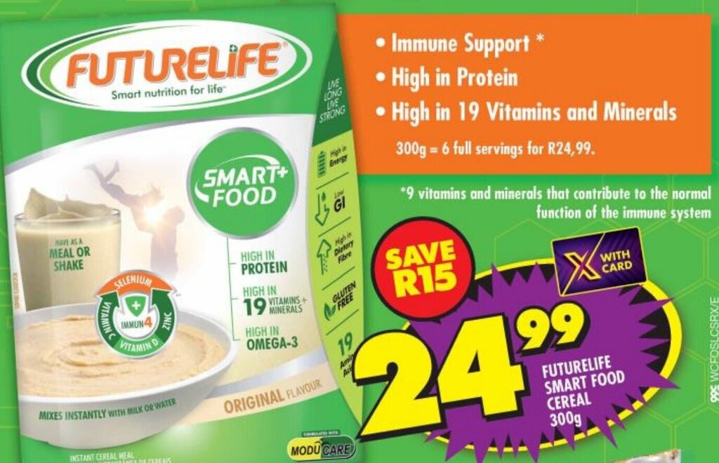 FUTURELIFE SMART FOOD CEREAL 300g offer at Shoprite