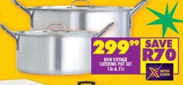 BON VOYAGE CATERING POT SET 13L & 21L offer at Shoprite