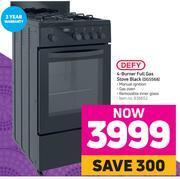 Defy 4-burner full gas stove (black) dgs568 offer at Game
