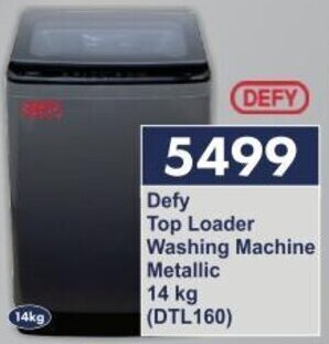 Defy Top Loader Washing Machine Metallic 14 kg offer at President Hyper