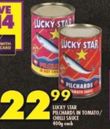 Lucky Star Pilchards Label