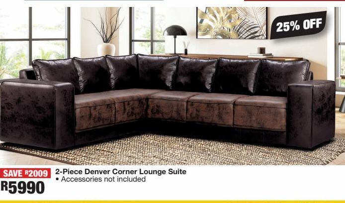 2 piece corner lounge suite offer at OK Furniture