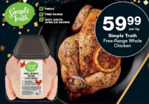 Simple Truth Free-Range Whole Chicken offer at Checkers