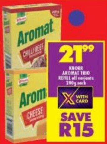 KNORR AROMAT TRIO REFILL all variants 200g offer at Shoprite
