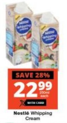 Nestlé Whipping Cream offer at Checkers