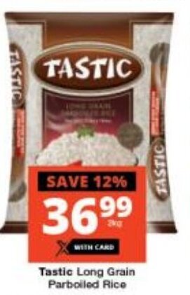 Tastic Long Grain Parboiled Rice offer at Checkers