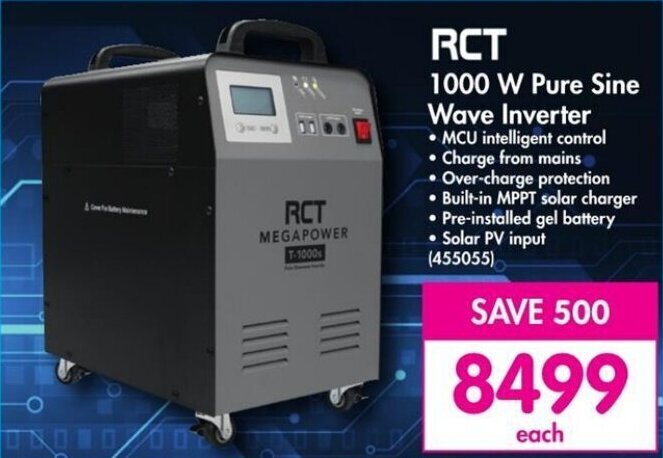 RCT 1000 W Pure Sine Wave Inverter offer at Makro