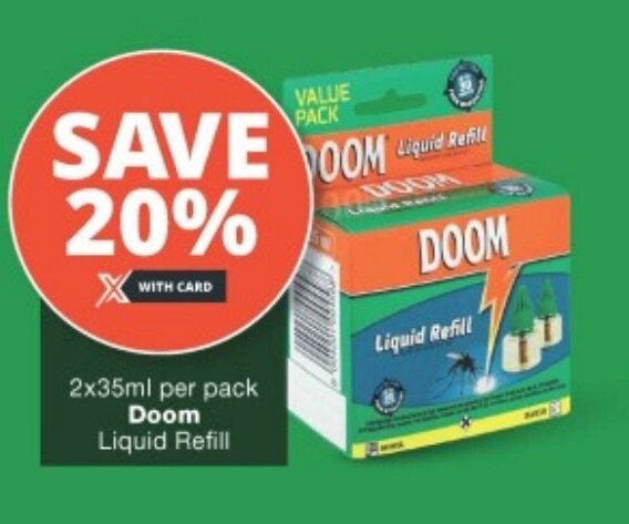 2x35ml per pack Doom Liquid Refill offer at Checkers