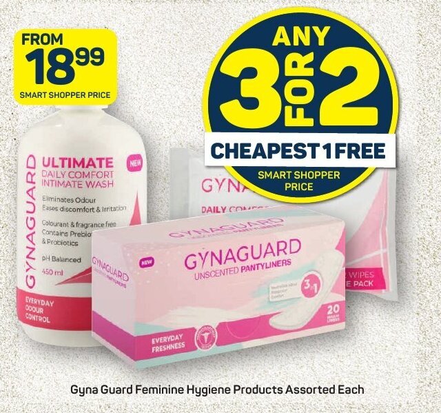 Gyna Guard Feminine Hygiene Products Assorted Each offer at Pick n Pay