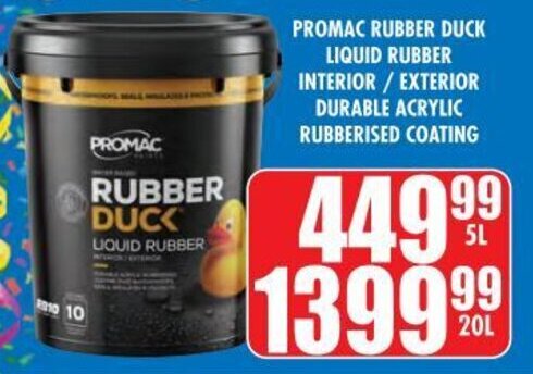 PROMAC RUBBER DUCK LIQUID RUBBER INTERIOR / EXTERIOR DURABLE ACRYLIC ...