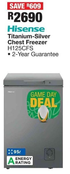 Hisense Titanium Silver Chest Freezer offer at OK Furniture