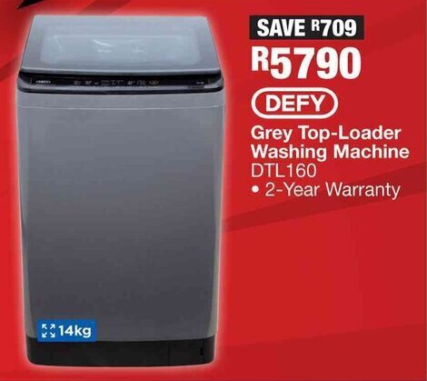 DEFY Grey Top Loader Washing Machine offer at OK Furniture