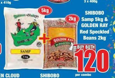 Shibobo samp 5kg & golden ray red speckled beans 2kg offer at Boxer