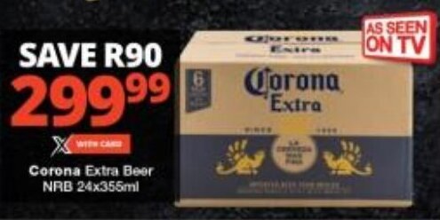 Corona Extra Beer NRB 24x355ml offer at Checkers