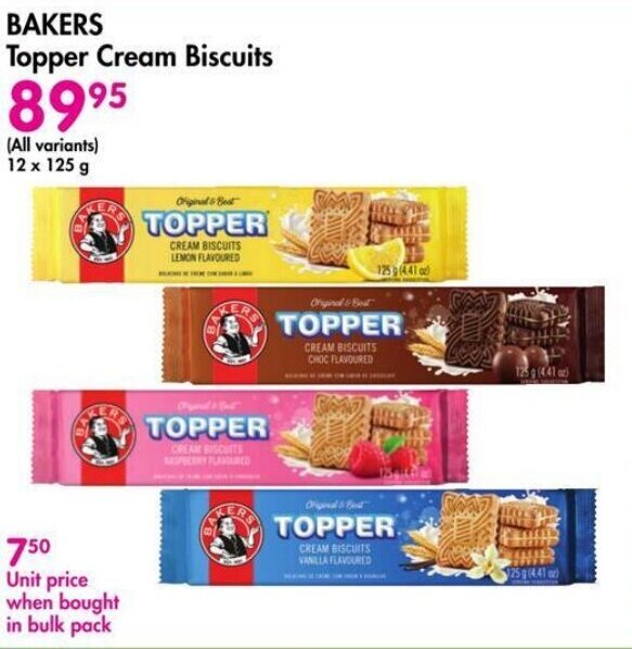 BAKERS Topper Cream Biscuits offer at Makro