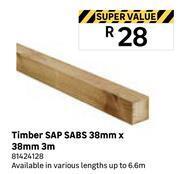 Timber sap sabs 38mm x 38mm x 3m 81424128 offer at Leroy Merlin