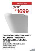 Sensea compacta floor mounted ceramic toilet( white) w43.5cm x d56cm x ...