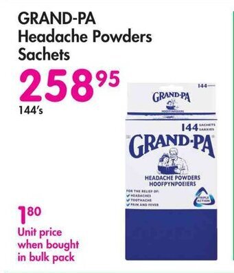 GRAND-PA Headache Powders Sachets offer at Makro