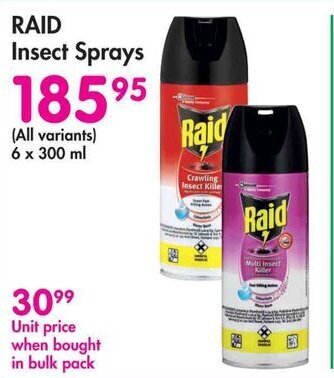 RAID Insect Sprays offer at Makro