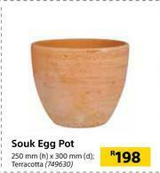 Souk Egg Pot-250mm (h) x 300mm (d) offer at Builders Warehouse